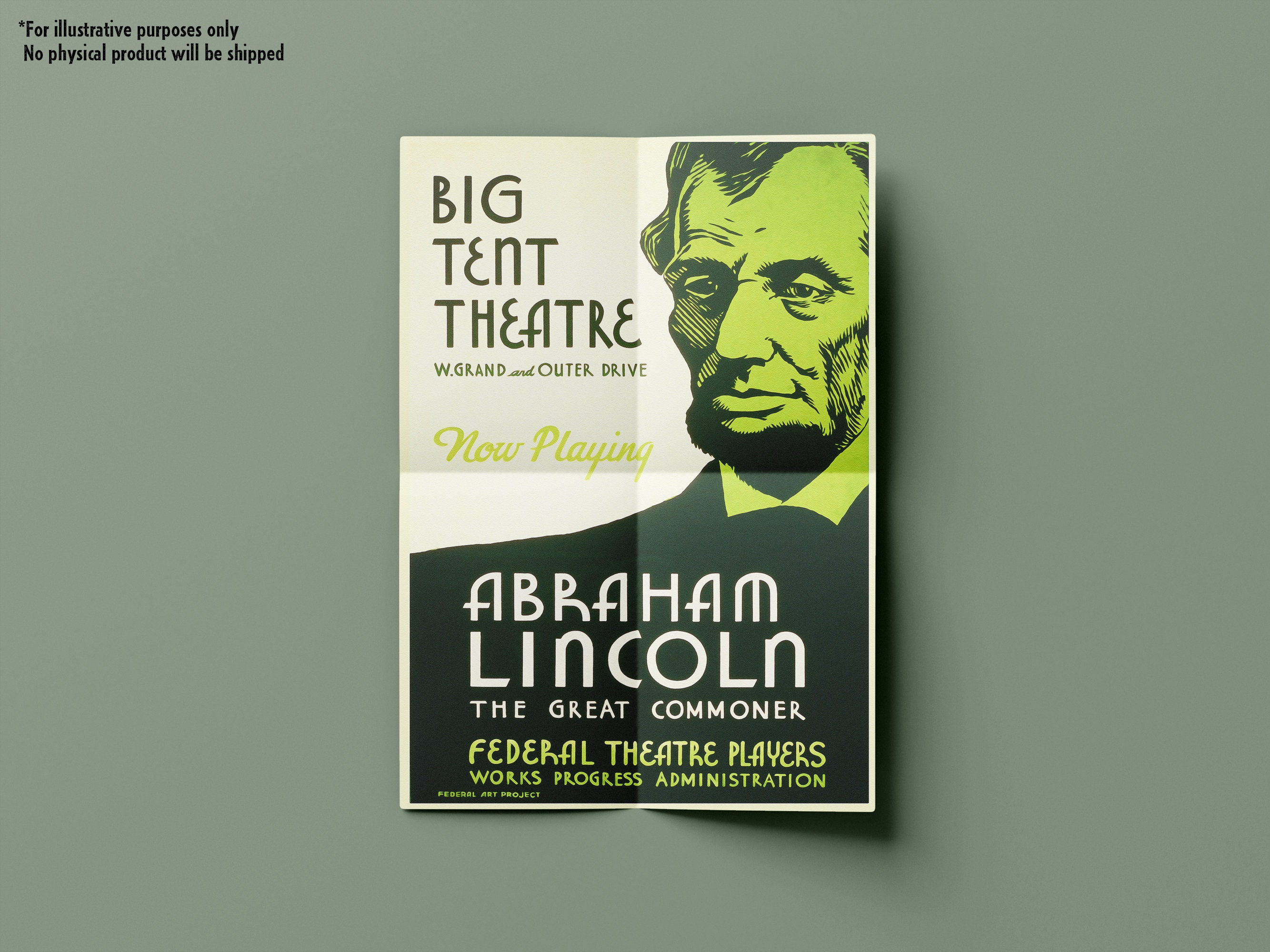 Old Abraham Lincoln Theatre Poster digital Download Remastered Artwork ...