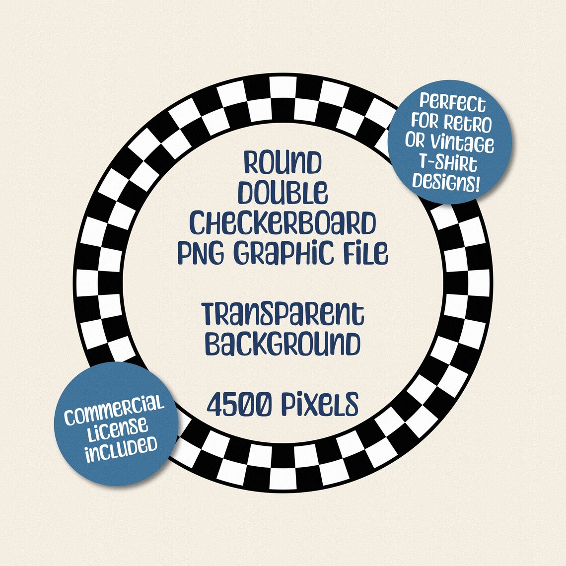 Checkered Circle Graphic | Circular Checkerboard With Black Border ...