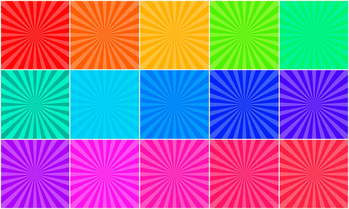 15 Starburst Digital Paper Backgrounds Printable Sunburst Scrapbook ...