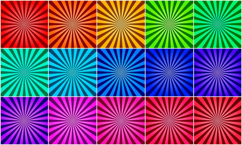 15 Starburst Digital Paper Backgrounds Printable Sunburst Scrapbook ...