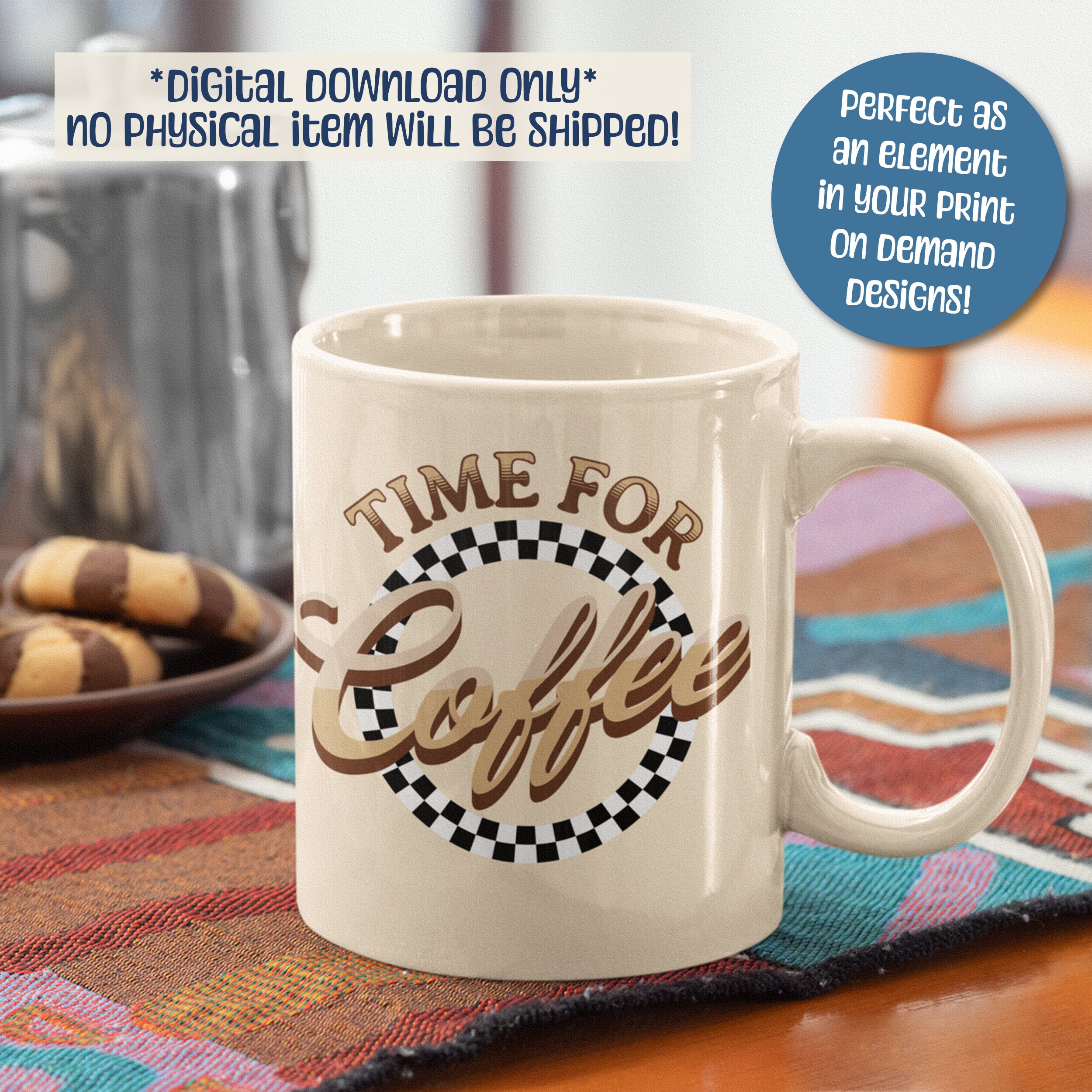 Checkered Circle Frame Graphic Circular Checkerboard Retro - Etsy