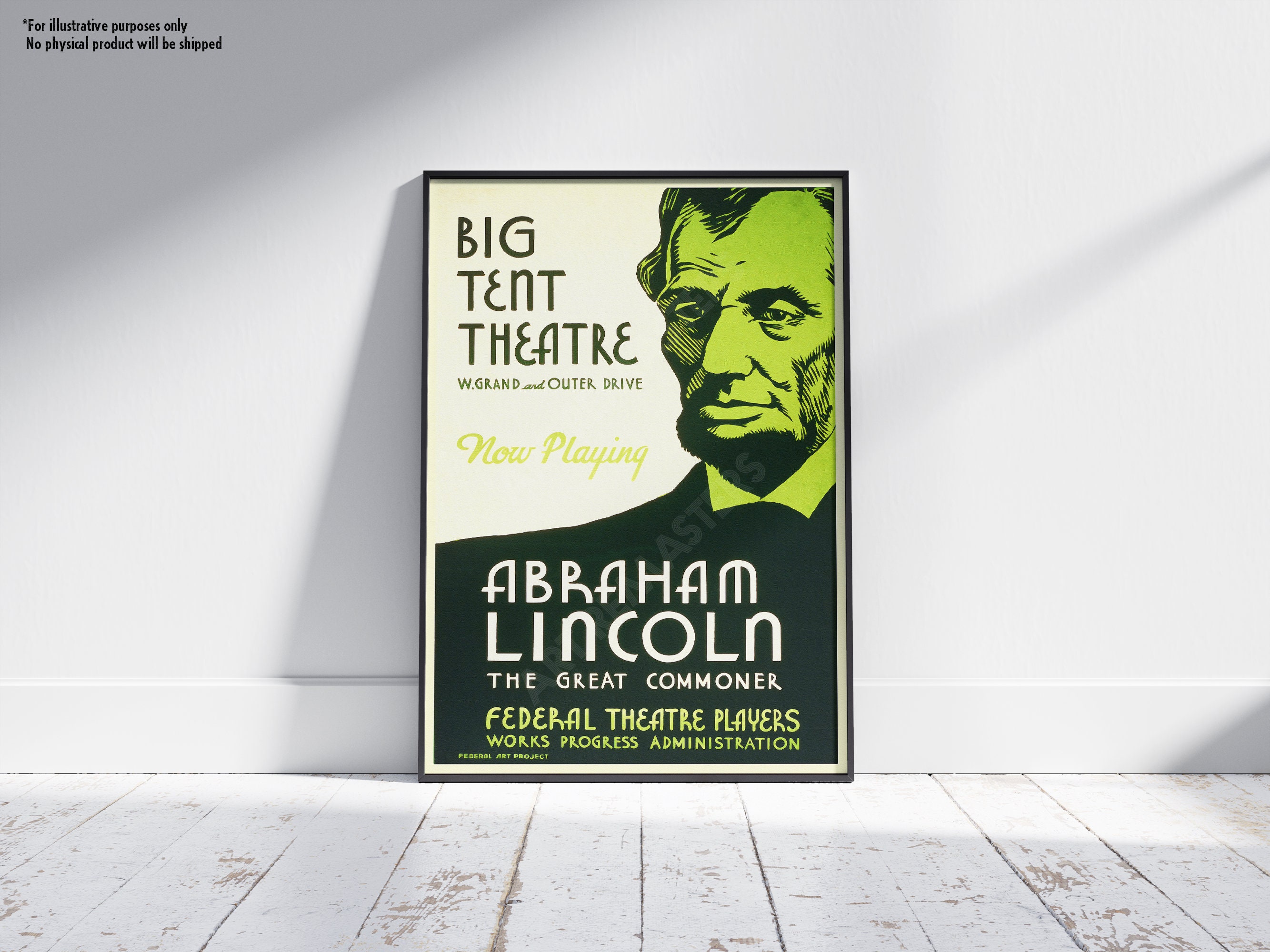 Old Abraham Lincoln Theatre Poster digital Download Remastered Artwork ...