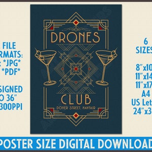 The Drones Club Poster DIGITAL DOWNLOAD Wodehouse Poster - Etsy