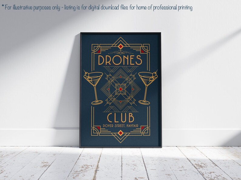 The Drones Club Poster DIGITAL DOWNLOAD Wodehouse Poster - Etsy