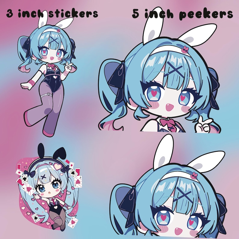 Rabbit Hole Chibi Hatsune Miku Sticker and Peeker (not Weatherproof ...