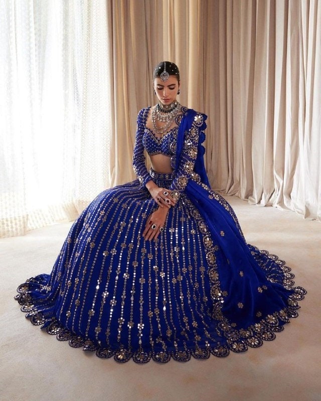 Royal Blue Lehenga Choli Wedding Bridal Wear Chaniya Choli for - Etsy
