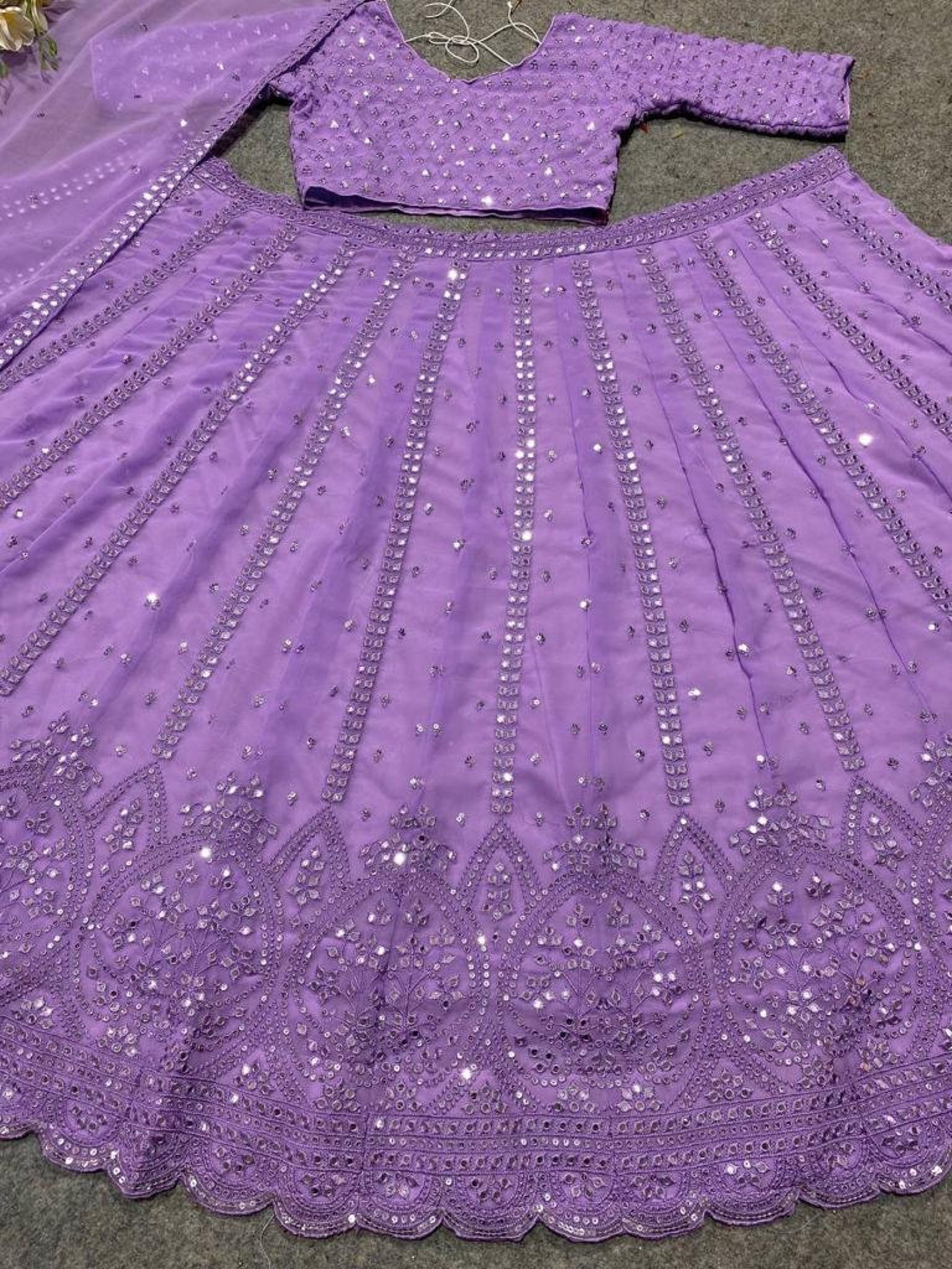 Attractive Light Purple Lehenga Choli Wedding Bridal Wear Chaniya Choli ...