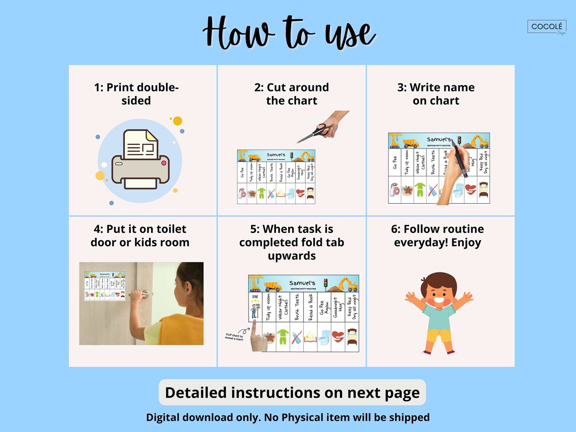 Potty Training Chart Printable Potty Chart Potty Training Toddler Daily ...