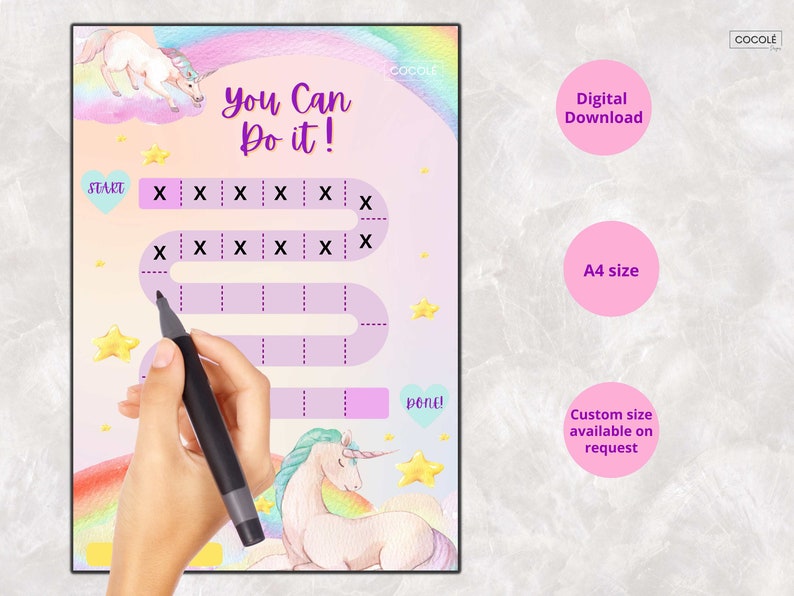 Unicorn Reward Chart Printable Unicorn Behavior Chart - Etsy