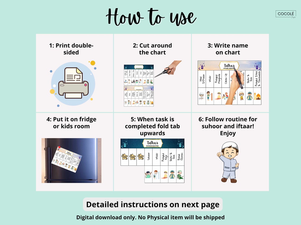 Ramadan Routine Chart for Boys Suhoor and Iftaar Routine Ramadan ...