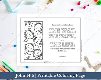 Bible Verse Coloring Page John 14:6 Printable Digital Download, Bible ...