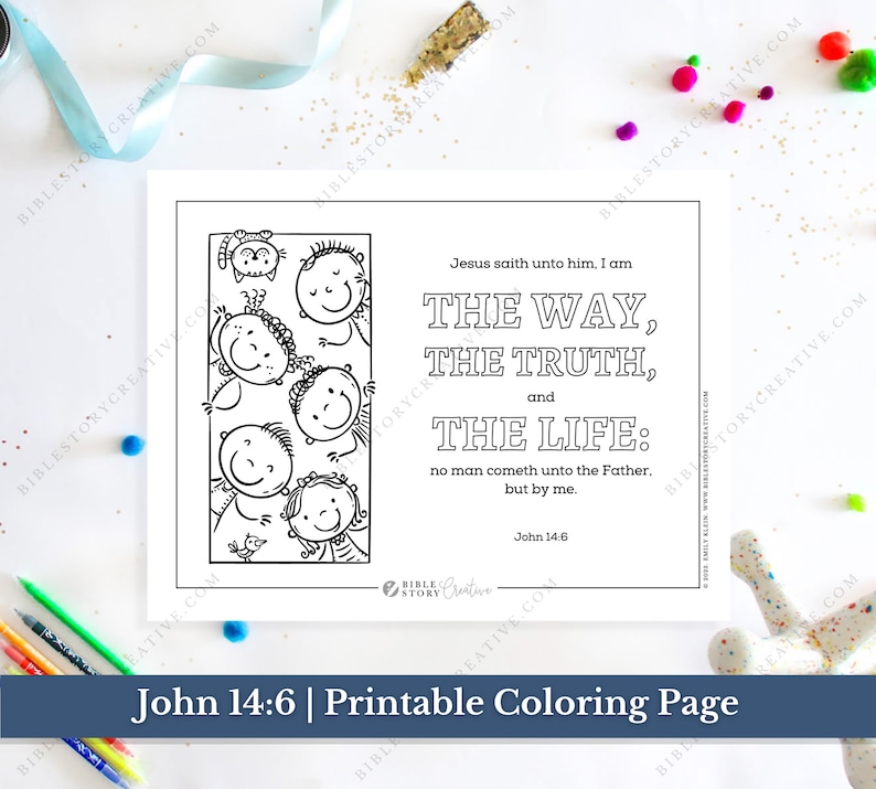 John 14:6 Bible Verse Coloring Page – I Am the Way the Truth and the ...
