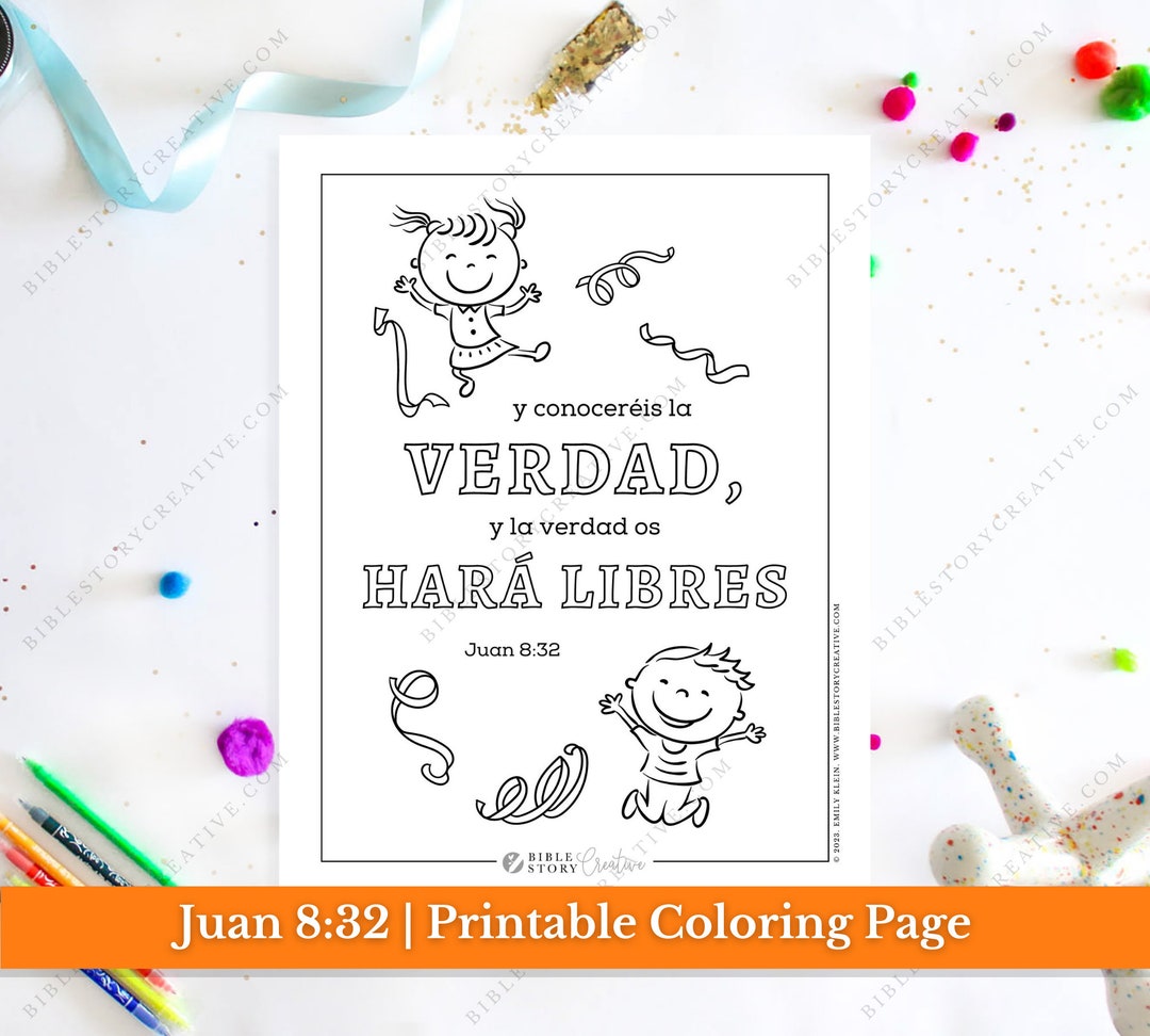 Juan 8:32 | Spanish Bible Verse Printable Coloring Page for Kids | RV ...