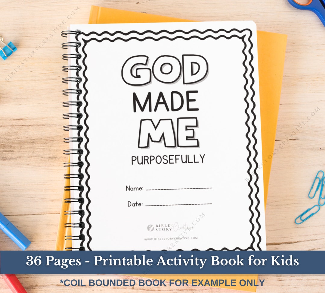 God Made Me Purposefully Activity Book: Christian Kids Printable ...