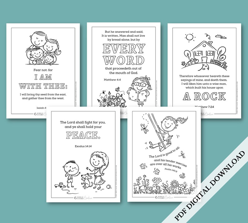 34 Bible Verse Coloring Pages for Kids | English KJV Sunday School ...