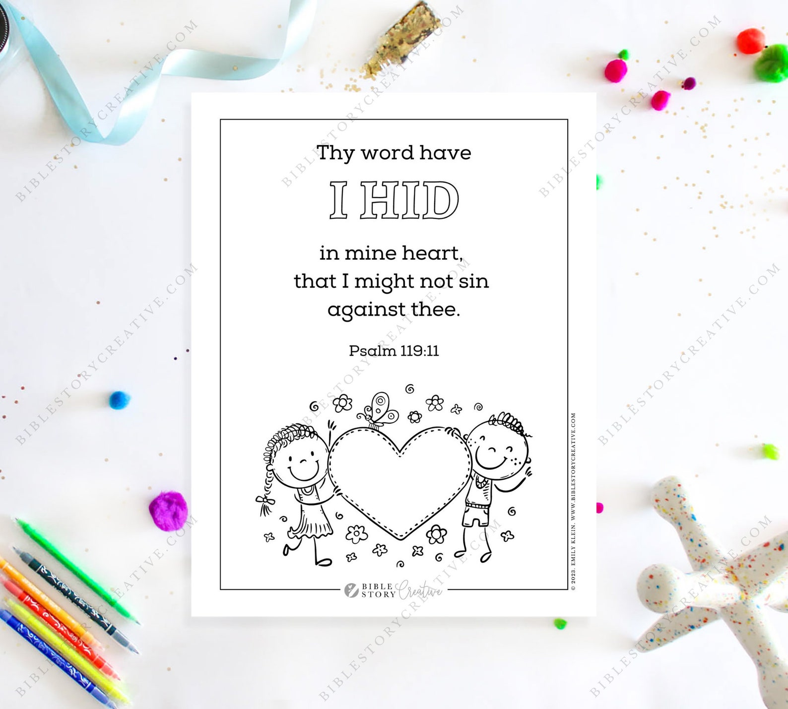 Psalm 119:11 | Bible Verse Printable Coloring Page for Kids | KJV ...