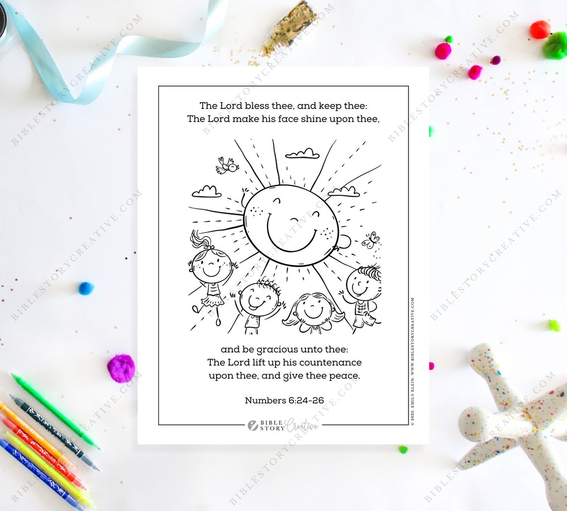 Numbers 6:24-26 | Bible Verse Printable Coloring Page for Kids | KJV ...