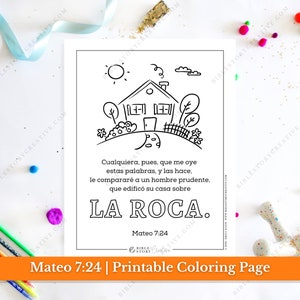 Mateo 7:24 | Spanish Bible Verse Printable Coloring Page for Kids | RV ...