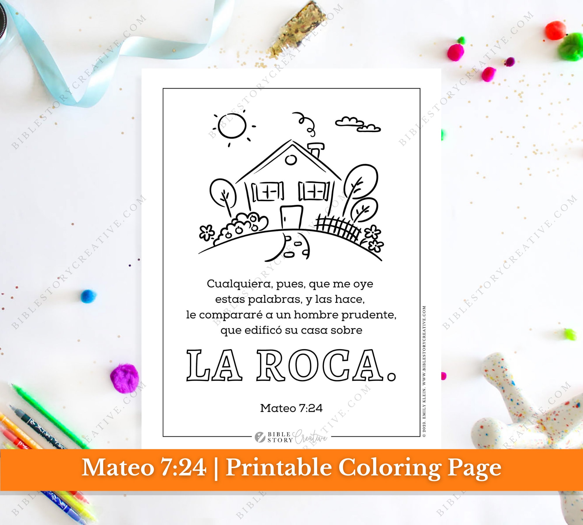 Mateo 7:24 | Spanish Bible Verse Printable Coloring Page for Kids | RV ...