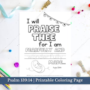 Psalm 139:14 | Bible Verse Printable Coloring Page for Kids | KJV ...