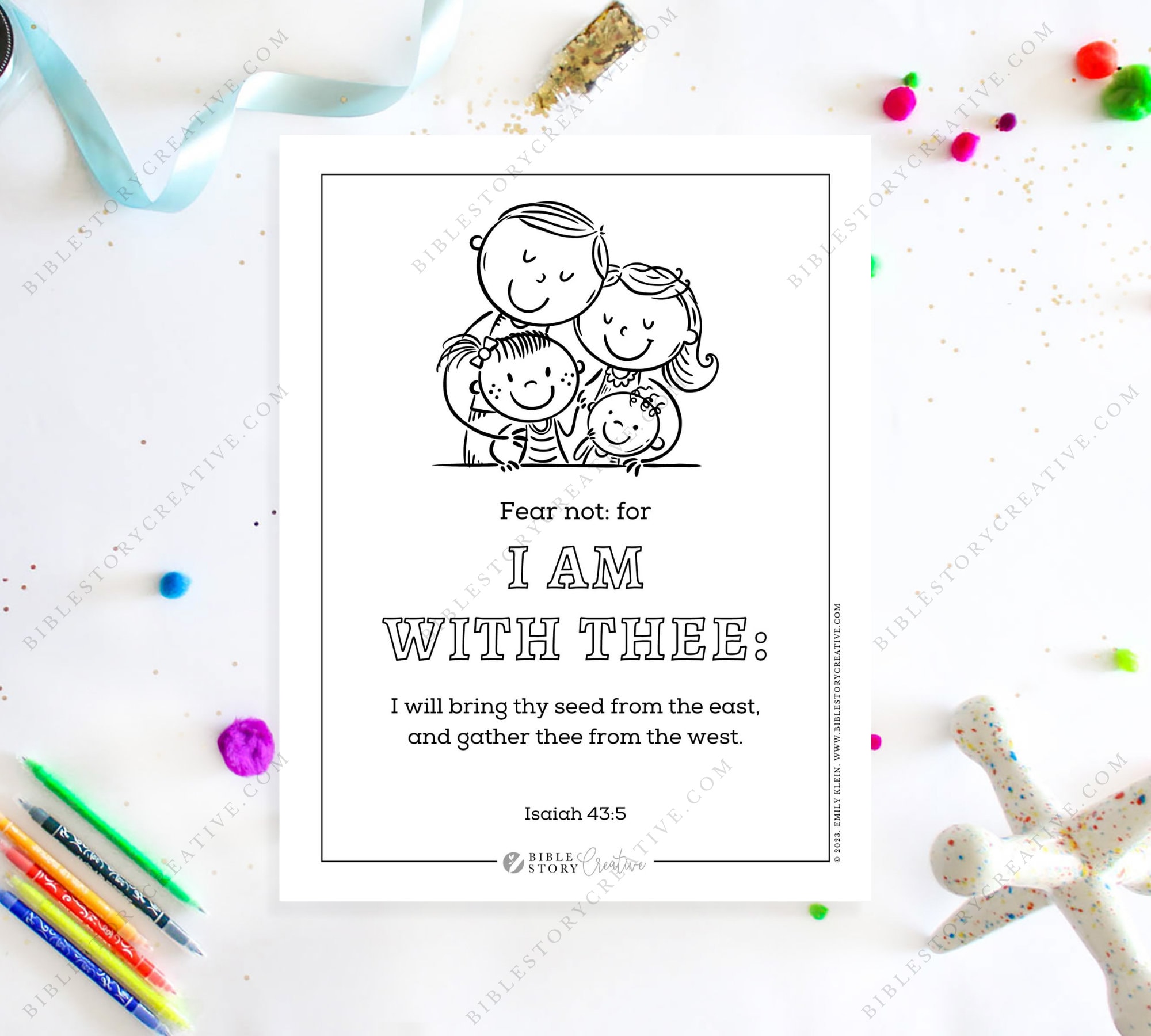 Isaiah 43:5 | Bible Verse Printable Coloring Page for Kids | KJV Sunday ...