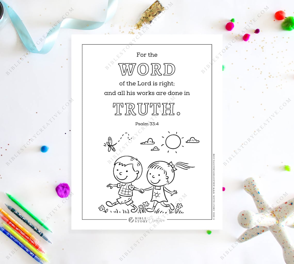 Psalm 33:4 | Bible Verse Printable Coloring Page for Kids | KJV Sunday ...