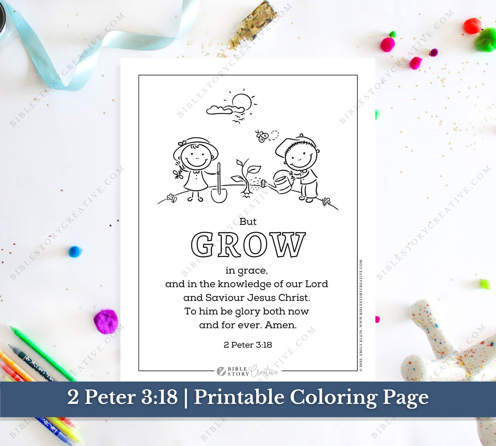 2 Peter 3:18 Bible Verse Coloring Page | KJV Printable for Kids ...