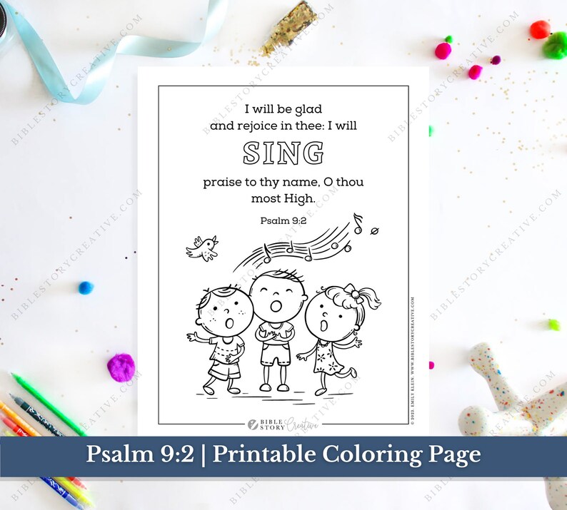 Psalm 9:2 Bible Verse Printable Coloring Page for Kids KJV - Etsy