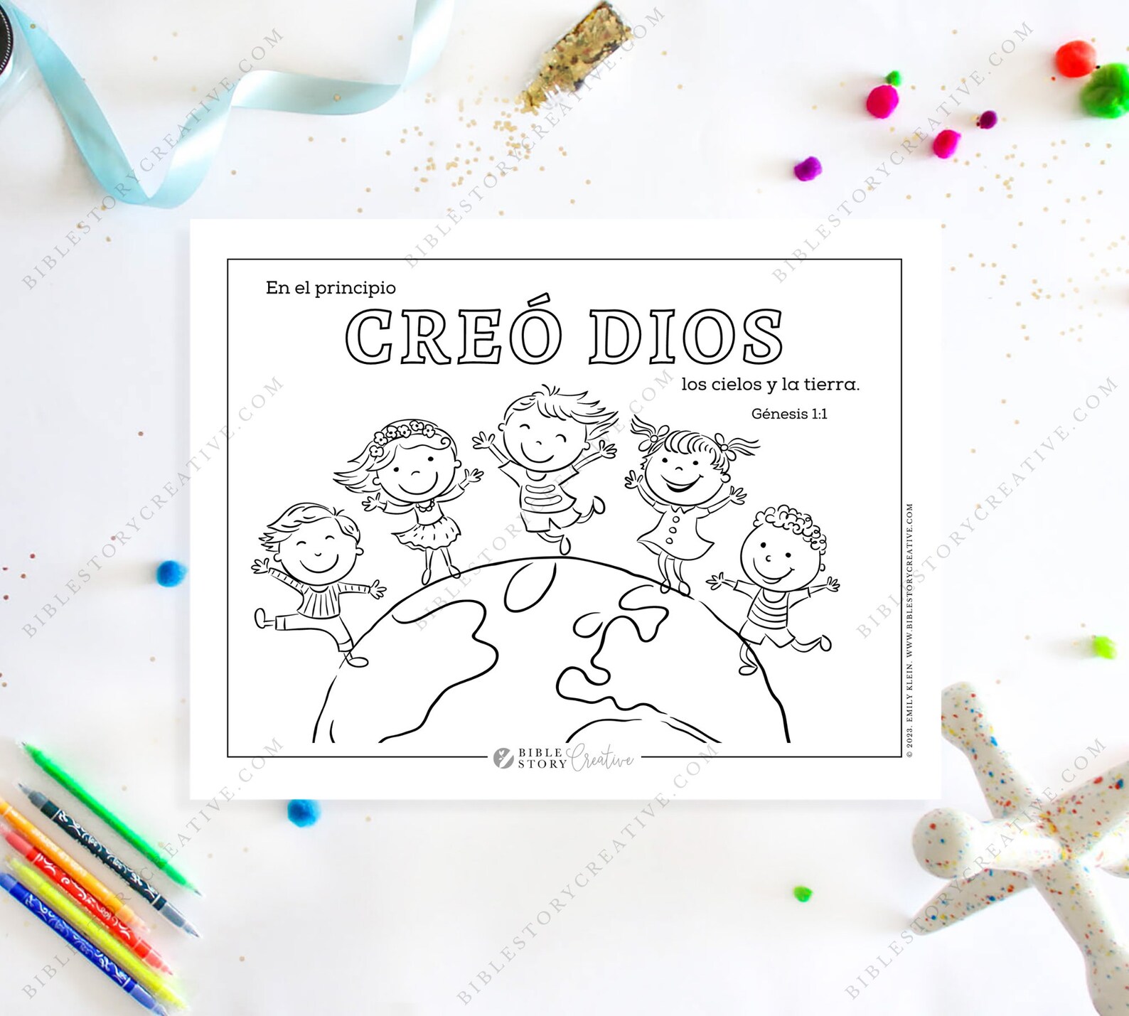 Génesis 1:1 | Spanish Bible Verse Printable Coloring Page for Kids | RV ...