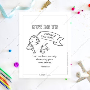 James 1:22 | Bible Verse Printable Coloring Page for Kids | KJV Sunday ...