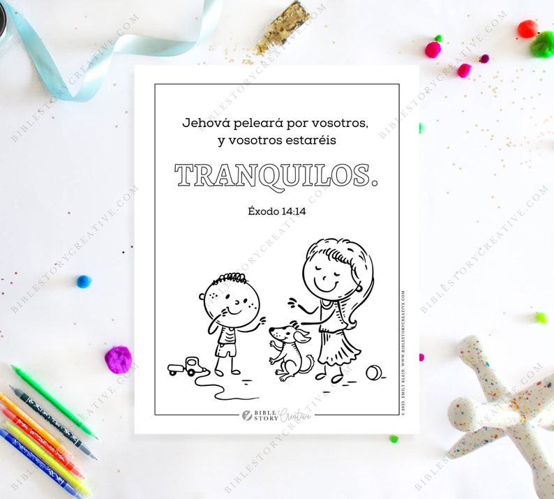 Éxodo 14:14 | Spanish Bible Verse Printable Coloring Page for Kids | RV ...