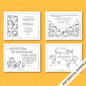 Spanish Bible Verse Coloring Pages Bundle | 34 Printable RV1960 ...