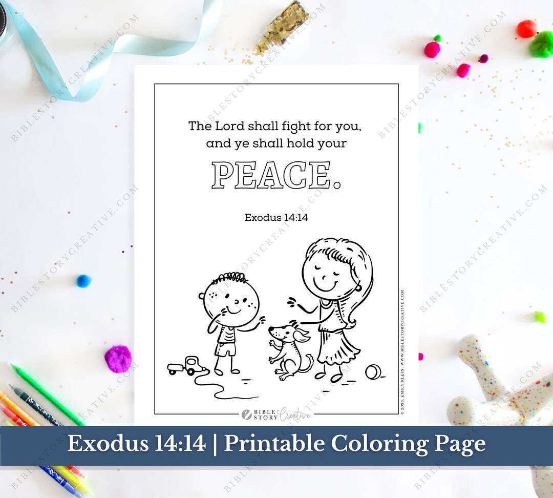 Exodus 14:14 | Bible Verse Printable Coloring Page for Kids | KJV ...