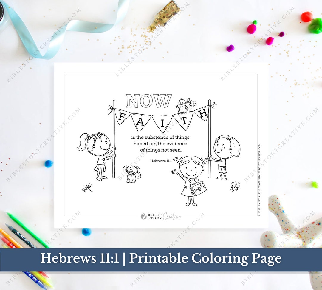 Hebrews 11:1 Bible Verse Coloring Page | KJV Printable for Kids ...