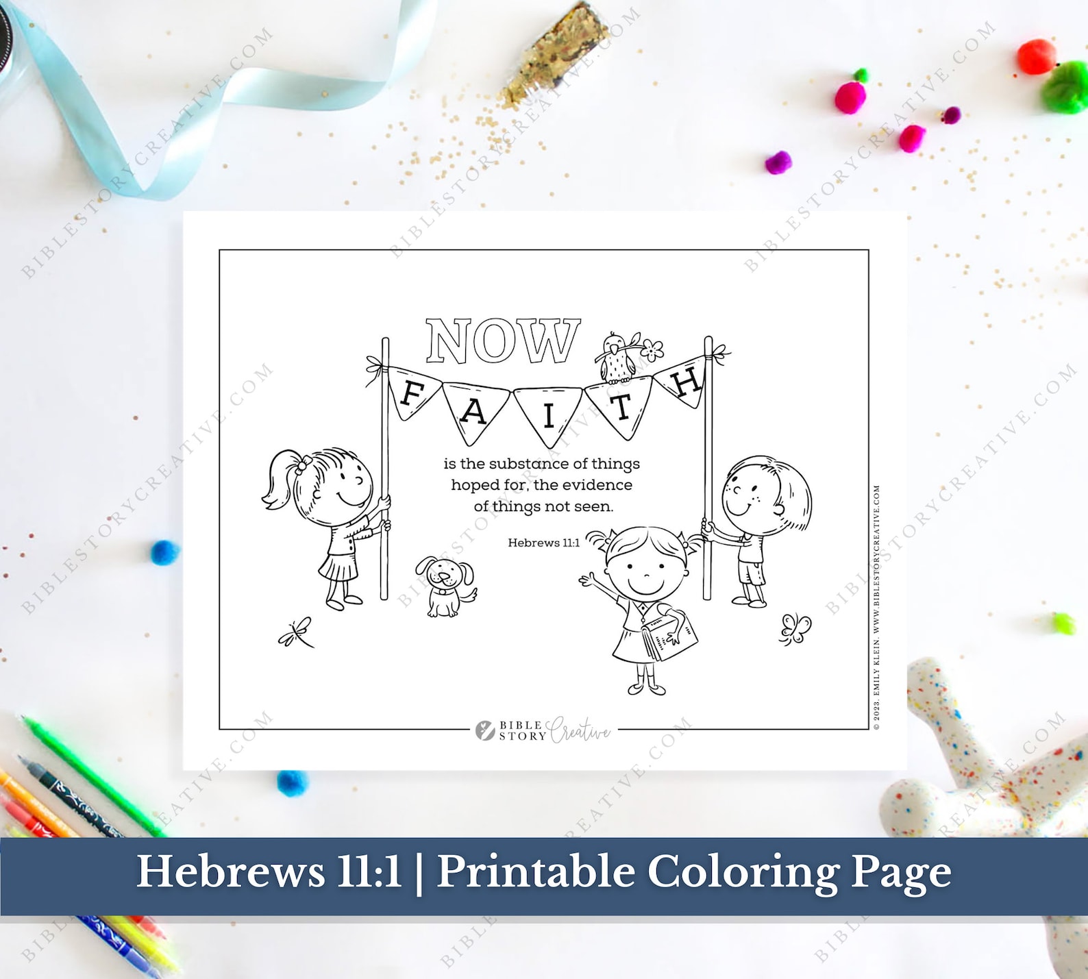 Hebrews 11:1 Bible Verse Coloring Page | KJV Printable for Kids ...