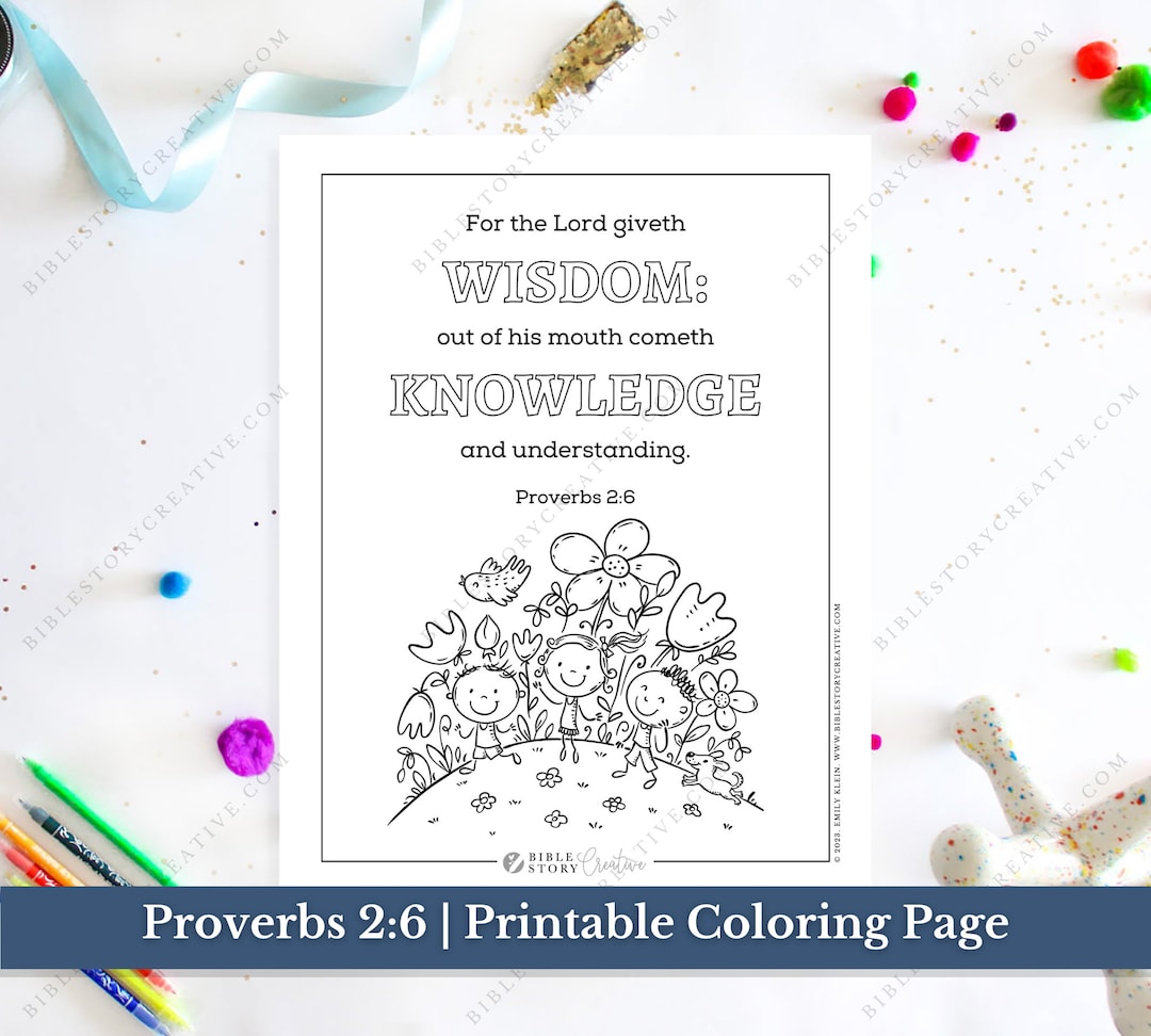Proverbs 2:6 | Bible Verse Printable Coloring Page for Kids | KJV Sunday School Scripture | PDF ...