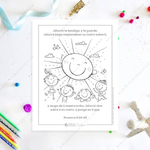 Numeros 6:24-26 | Spanish Bible Verse Printable Coloring Page for Kids ...