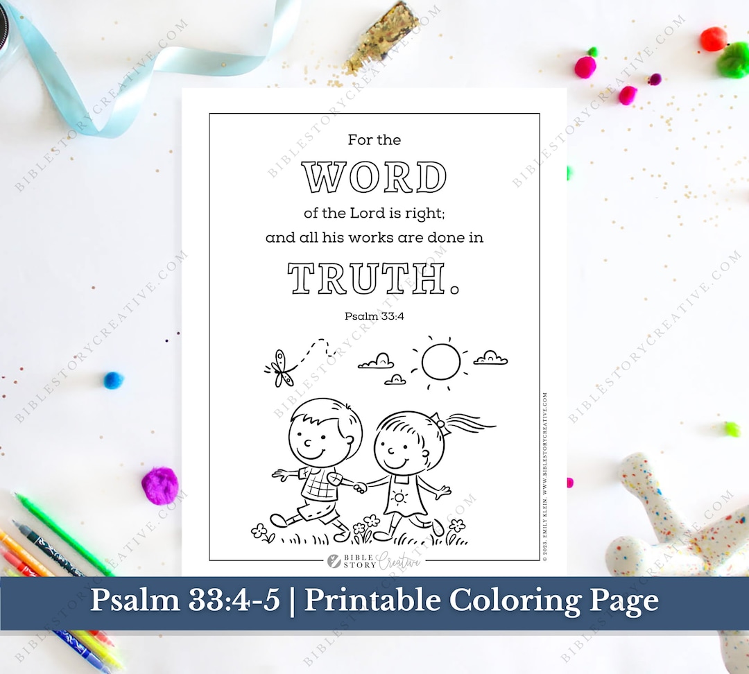 Psalm 33:4 | Bible Verse Printable Coloring Page for Kids | KJV Sunday ...