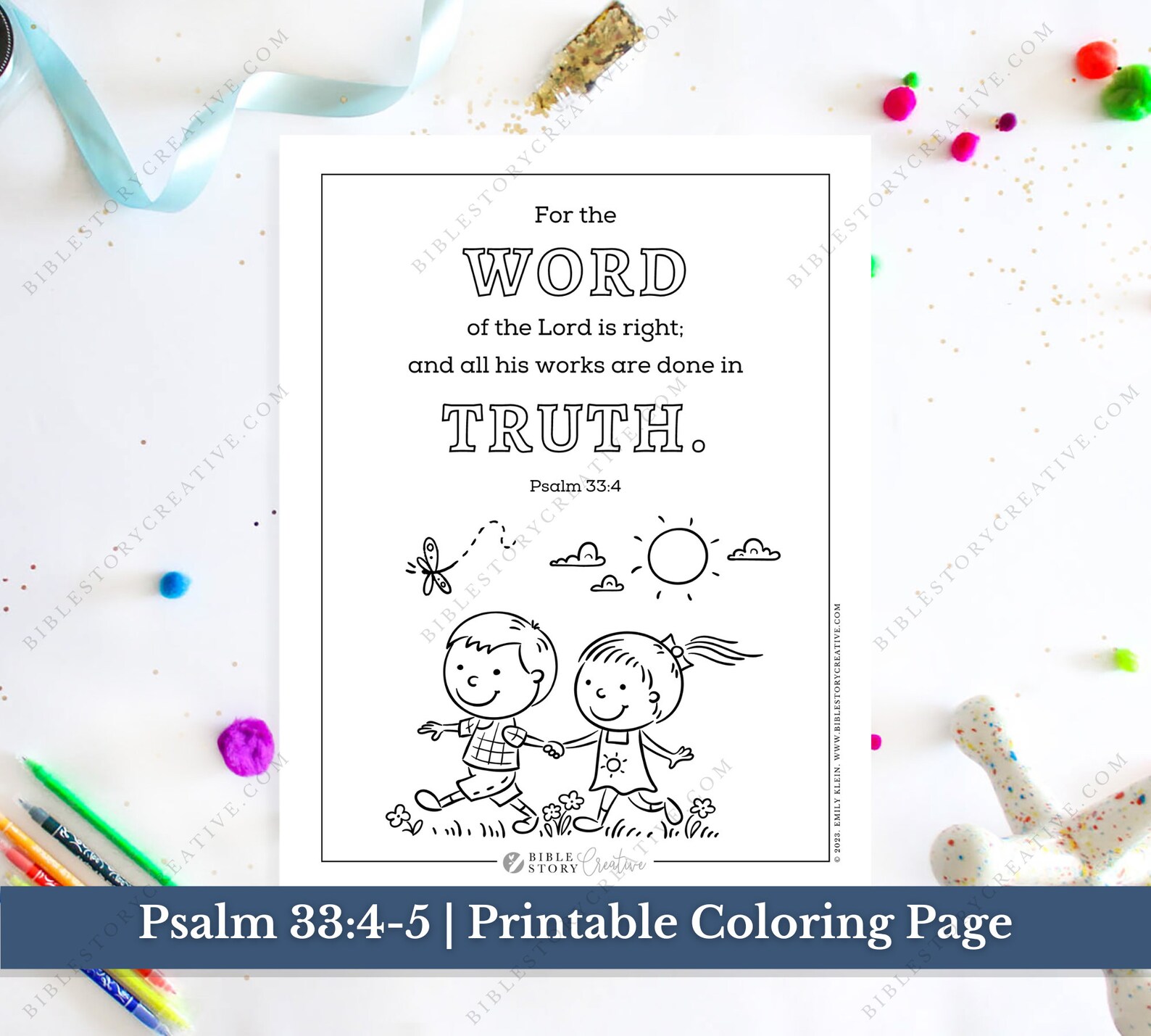 Psalm 33:4 | Bible Verse Printable Coloring Page for Kids | KJV Sunday ...