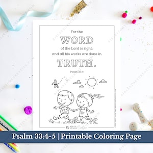 Psalm 33:4 | Bible Verse Printable Coloring Page for Kids | KJV Sunday ...
