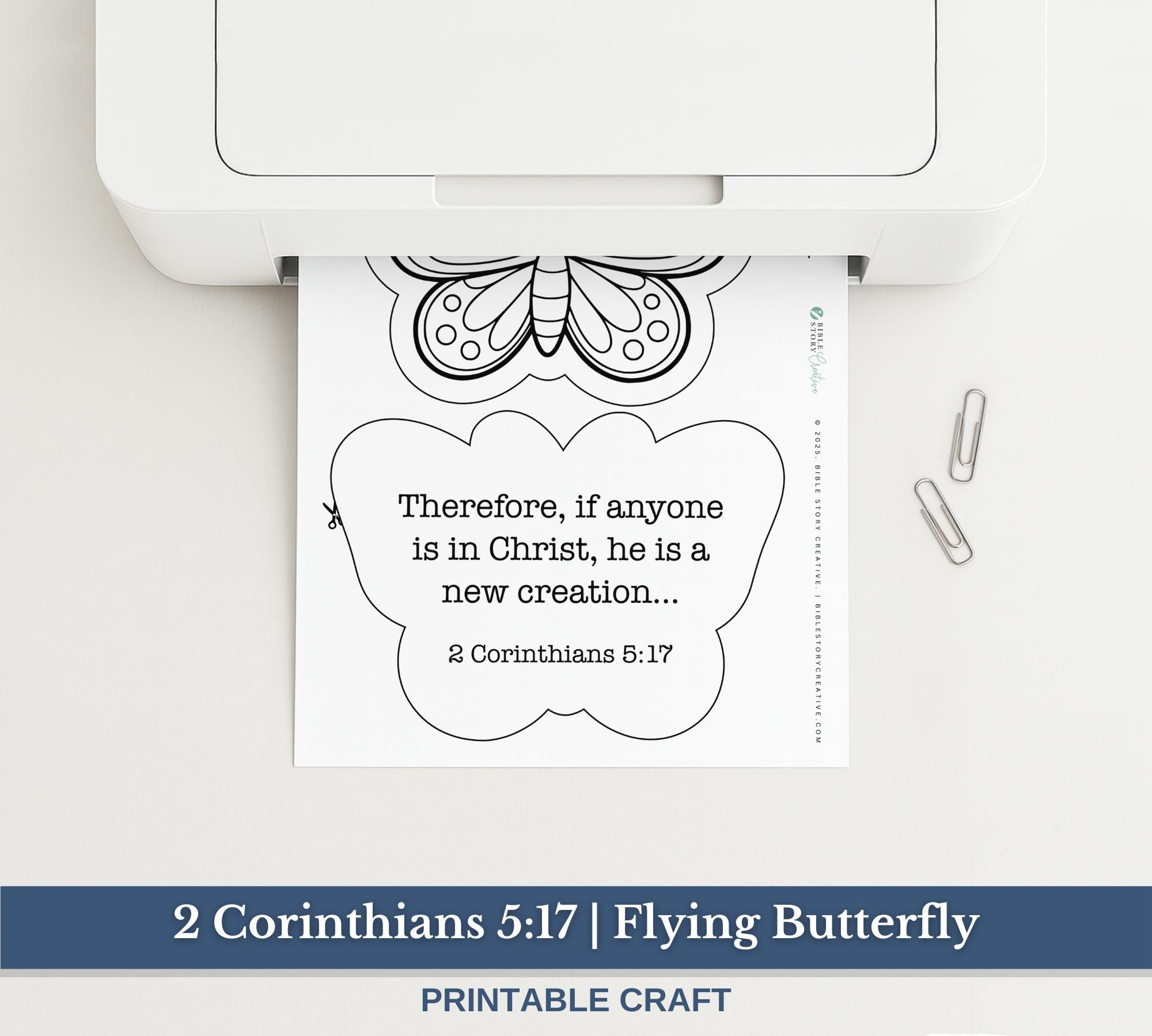 2 Corinthians 5:17 | Flying Butterfly Craft for Kids | NKJV Bible Verse ...