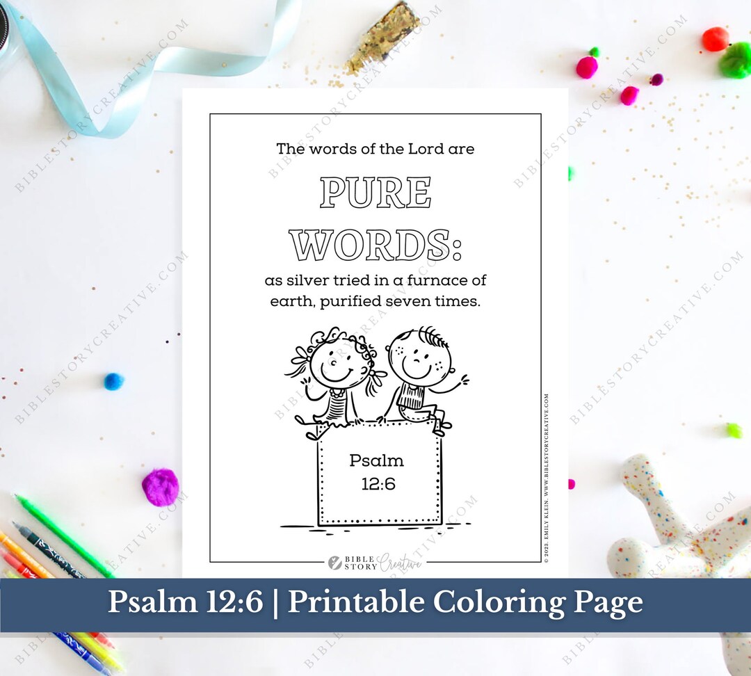 Psalm 12:6 | Bible Verse Printable Coloring Page for Kids | KJV Sunday ...