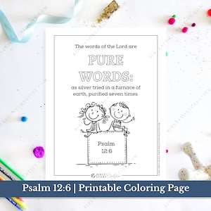 Psalm 12:6 | Bible Verse Printable Coloring Page for Kids | KJV Sunday ...