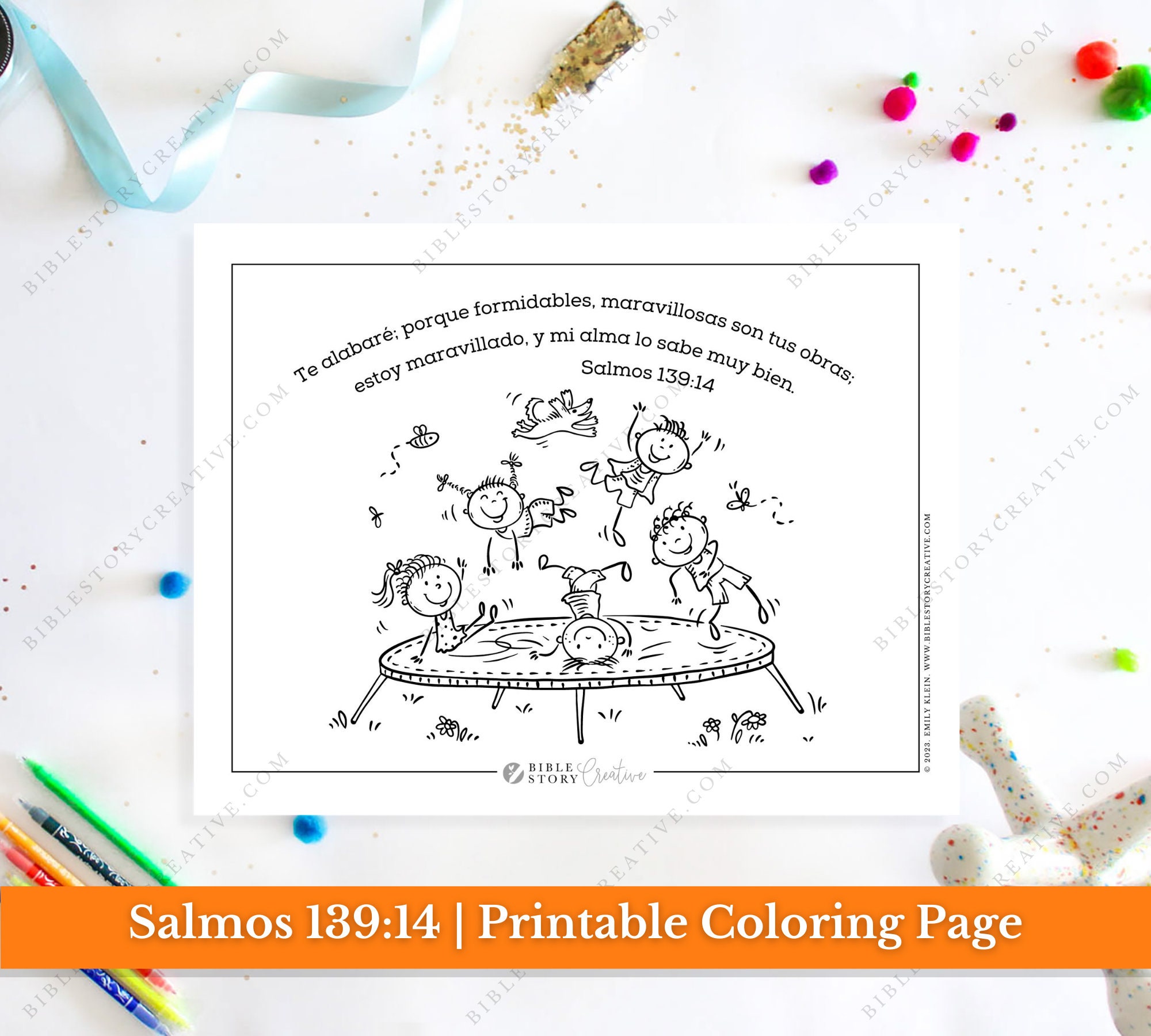 Salmos 139:14 Spanish Bible Verse Coloring Page (PDF Digital Download ...