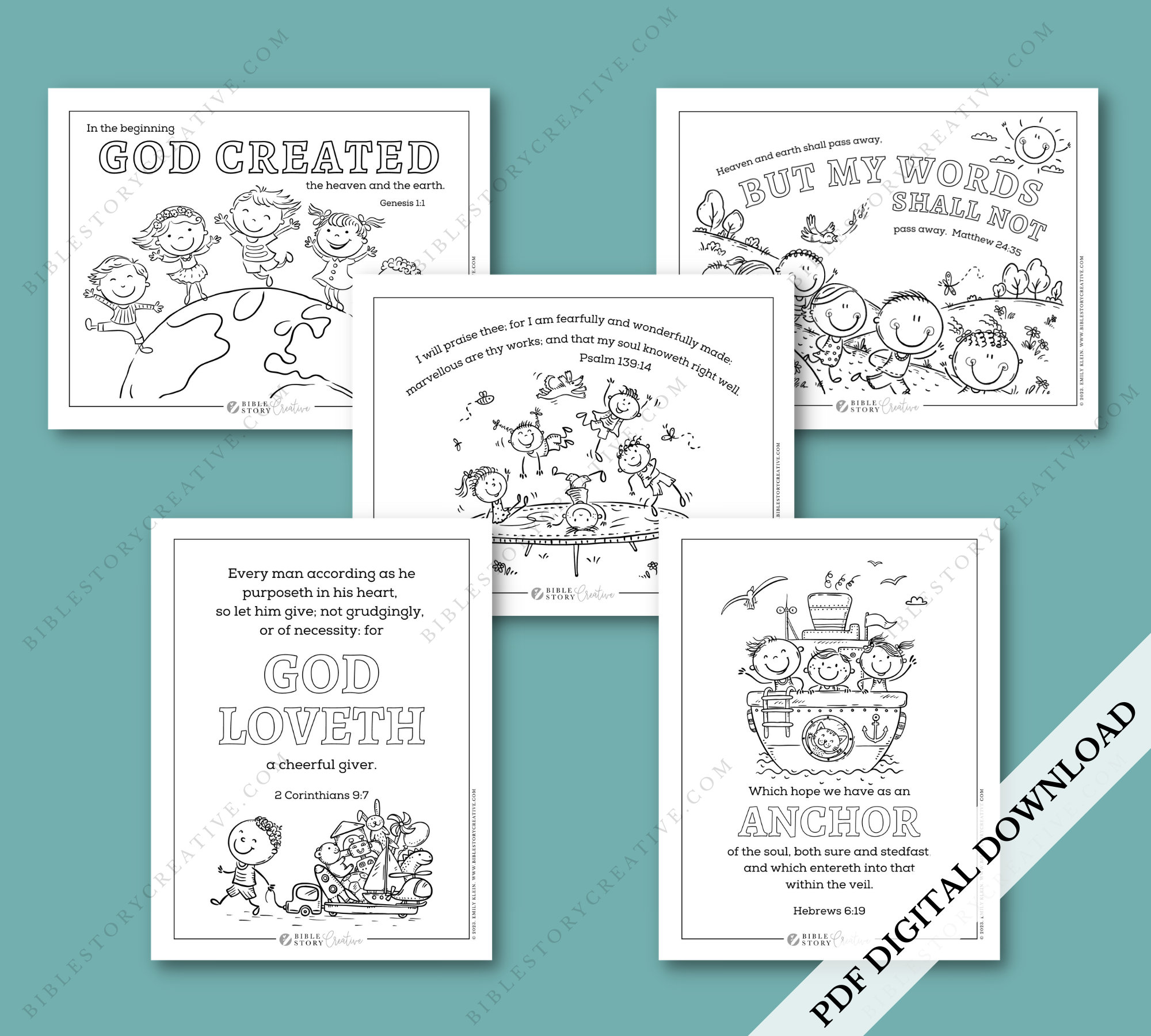 34 Bible Verse Coloring Pages for Kids | English KJV Sunday School ...