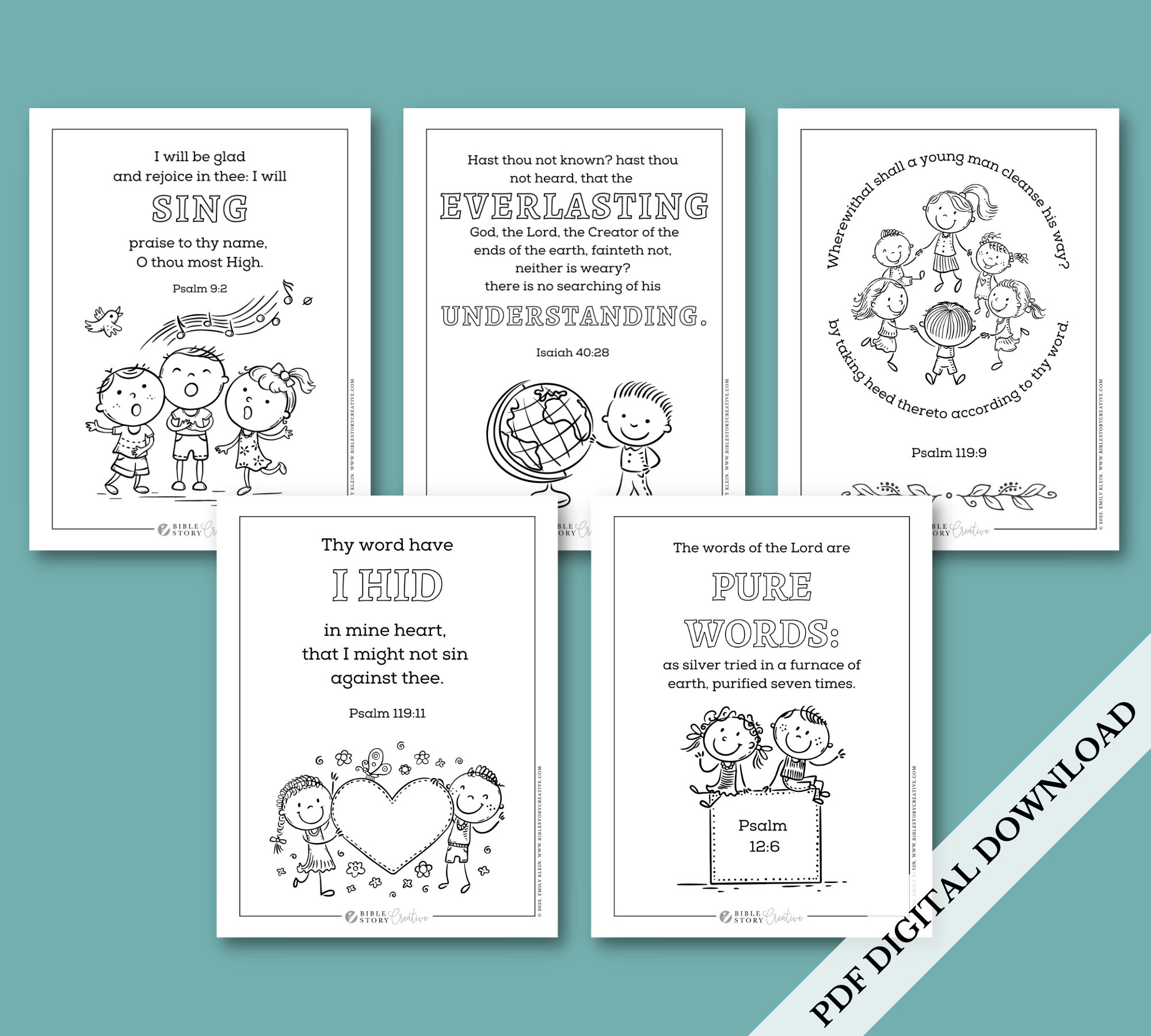 34 Bible Verse Coloring Pages for Kids | English KJV Sunday School ...