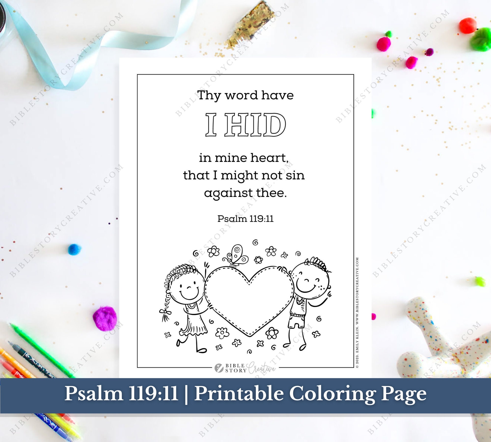 Psalm 119:11 | Bible Verse Printable Coloring Page for Kids | KJV ...