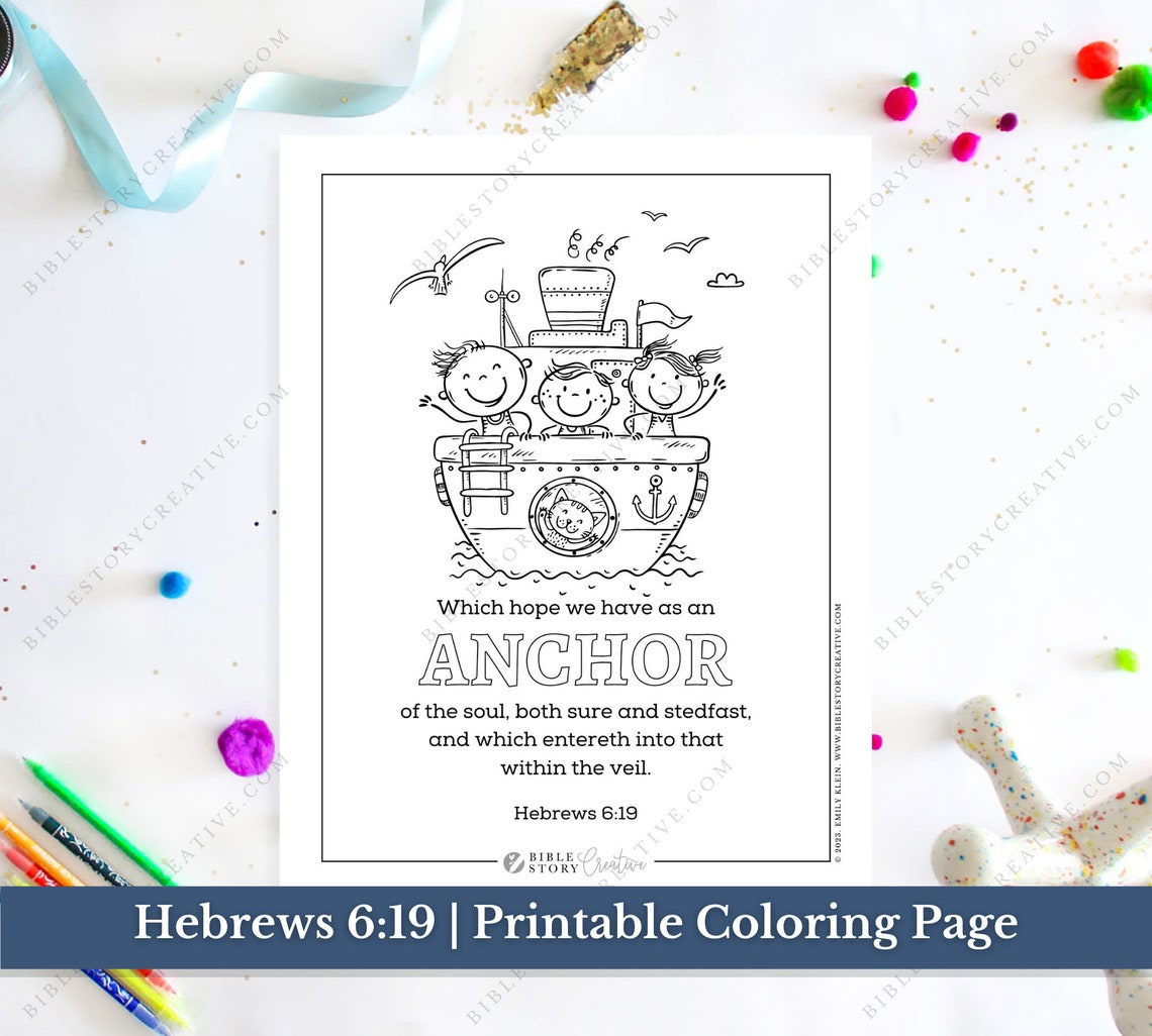 Hebrews 6:19 Bible Verse Coloring Page for Kids | English KJV Sunday ...