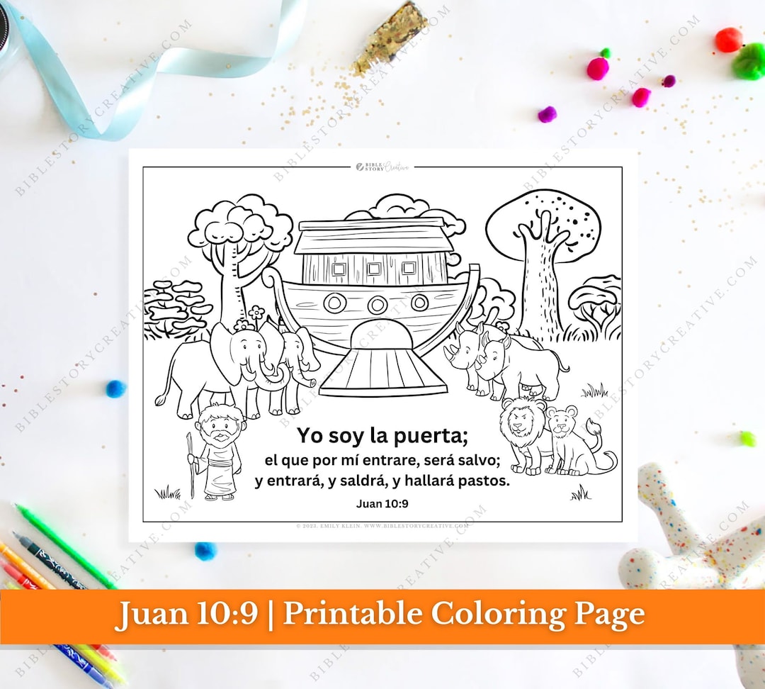 Juan 10:9 | Spanish Bible Verse Printable Coloring Page for Kids | RV ...