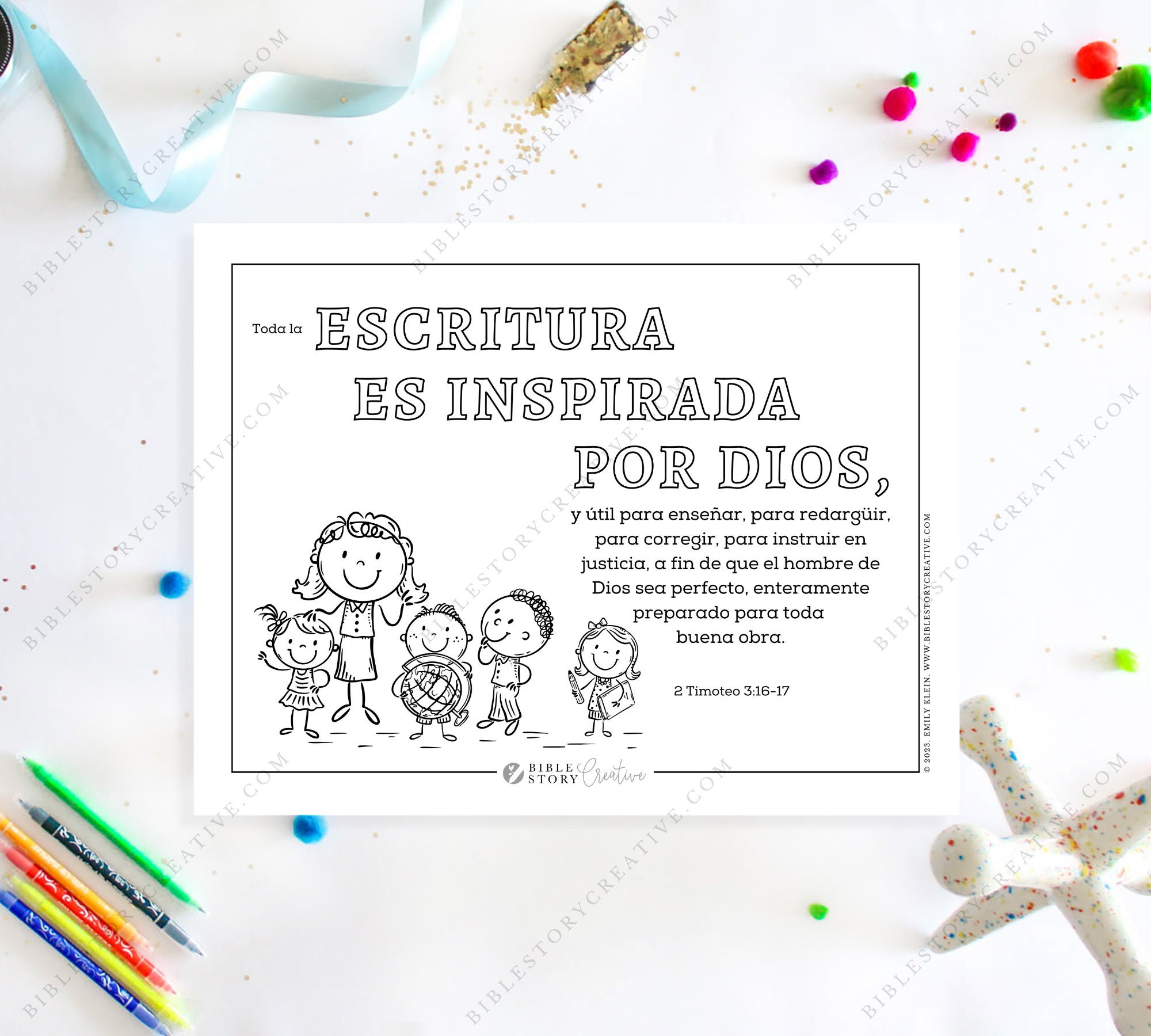 2 Timoteo 3:16-17 | Spanish Bible Verse Printable Coloring Page for ...
